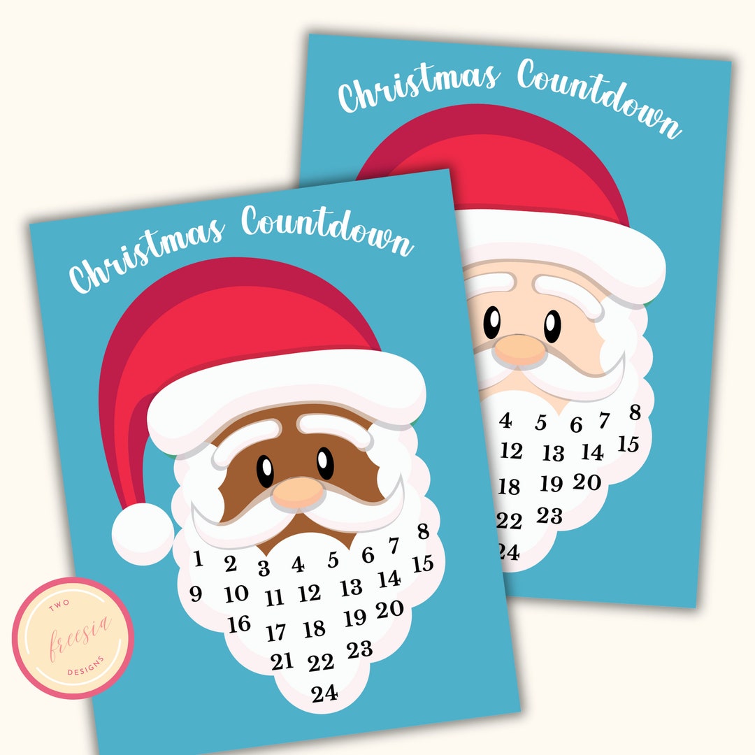 Christmas Countdown - Printable Christmas Countdown Activity - Santa ...