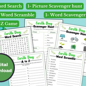 Printable Earth Day Game Bundle for Kids and Adults Game for - Etsy