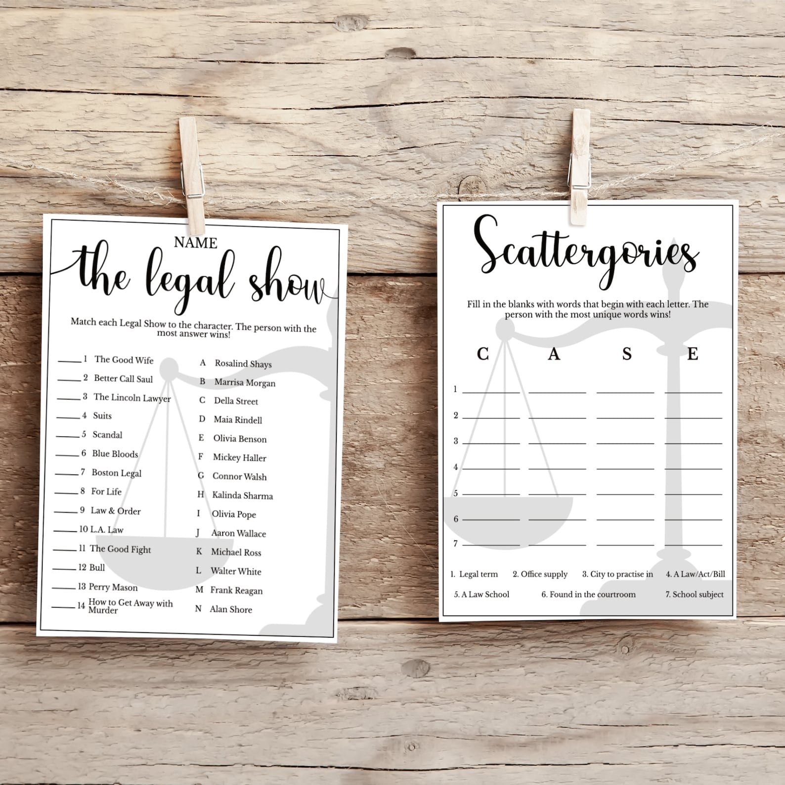 Law School Graduation 8 Game Bundle Lawyer Retirement Party Games ...