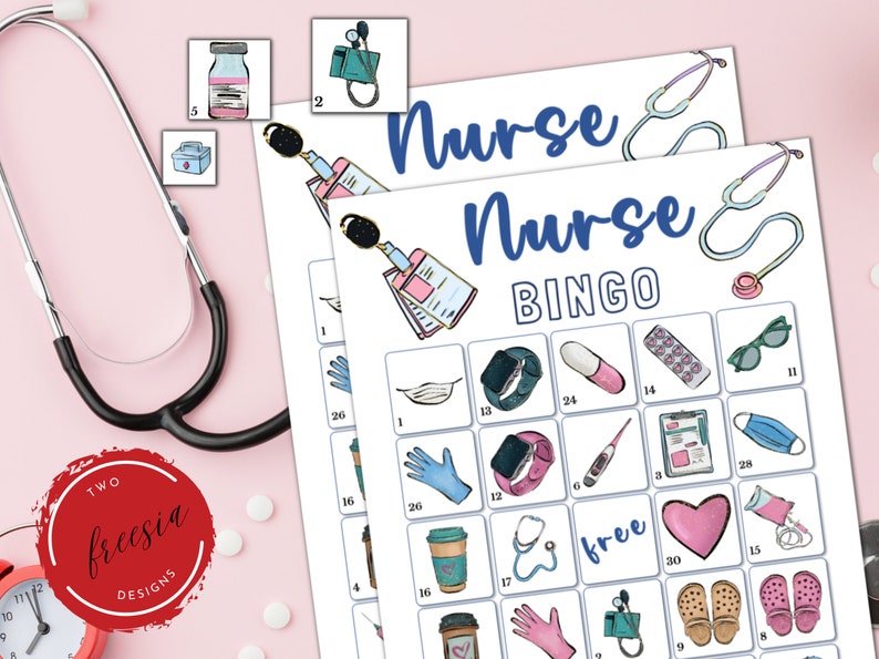 Printable Nurse Bingo Game - Medical Bingo Games, Nurse Appreciation ...