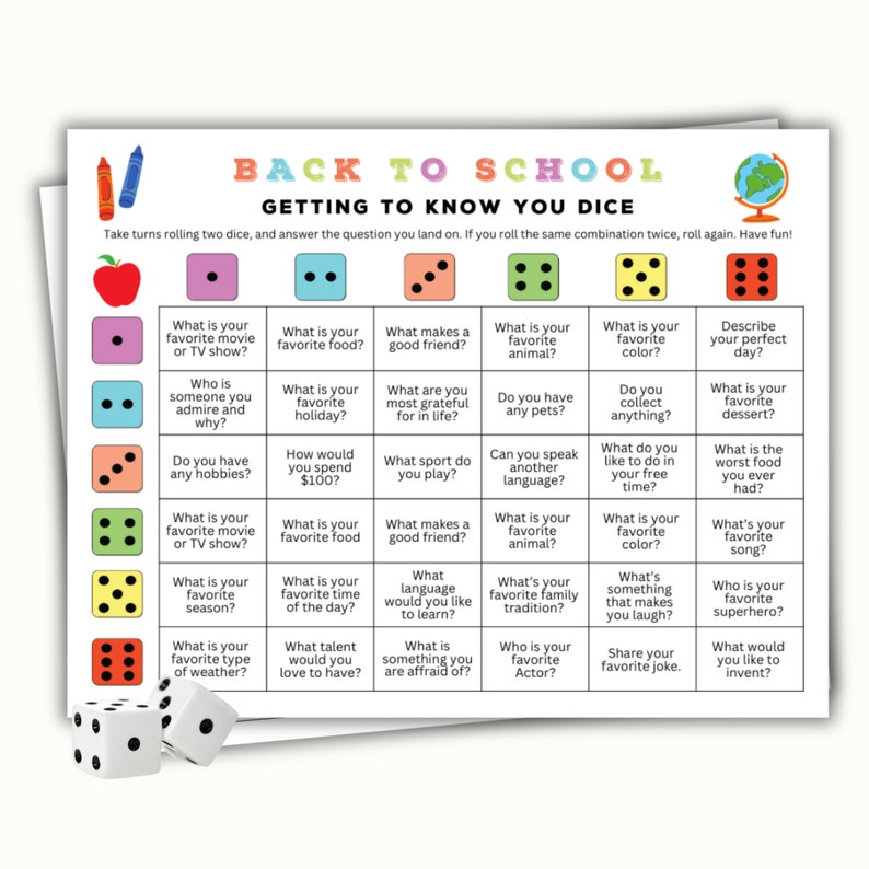 Back to School Dicebreaker - Classroom Icebreaker Activity - Roll ...