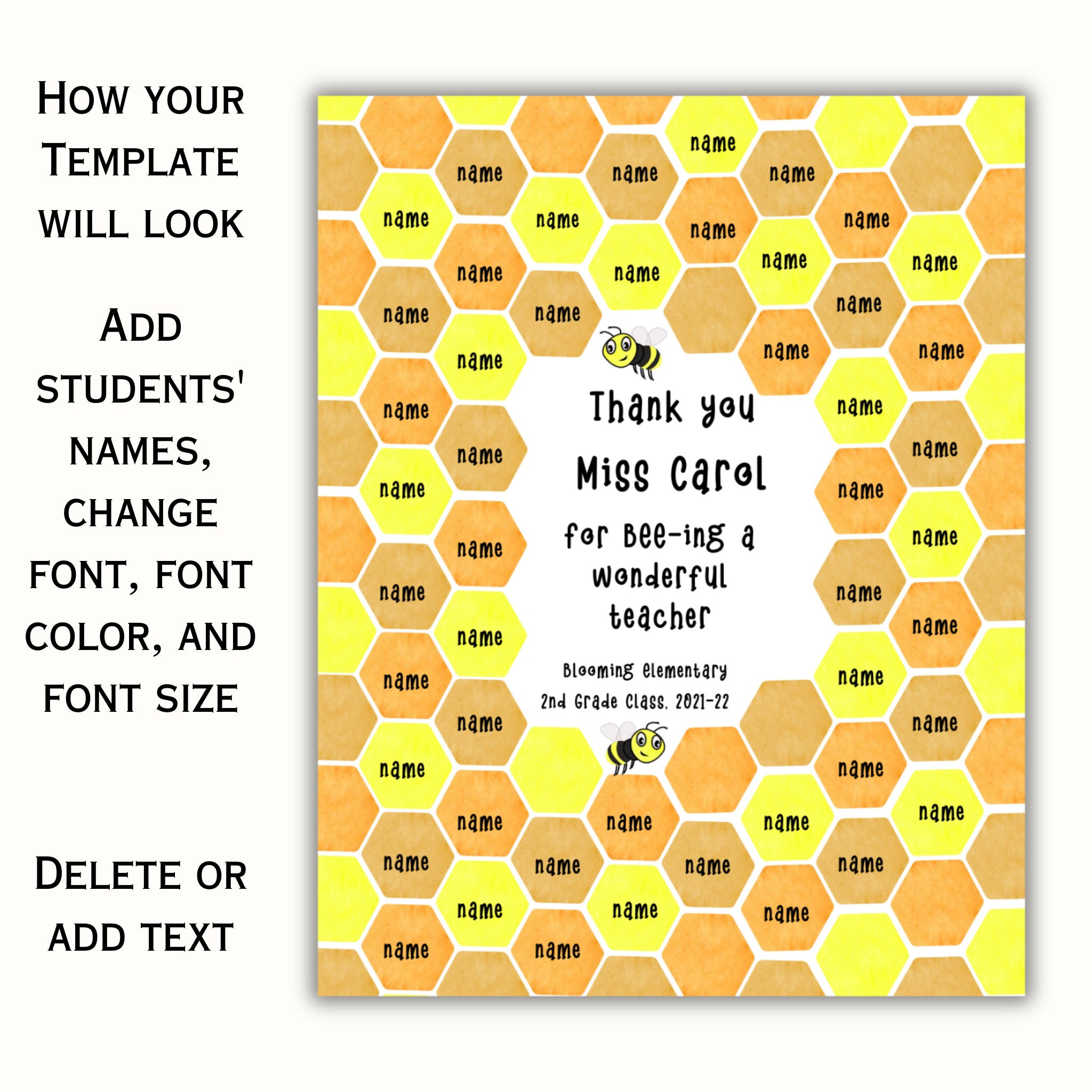 Editable Teacher Appreciation Printable Personalized Appreciation ...