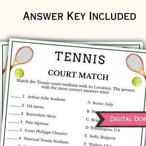 Tennis Party Games - 7 Printable Tennis Party Game for Tennis ...