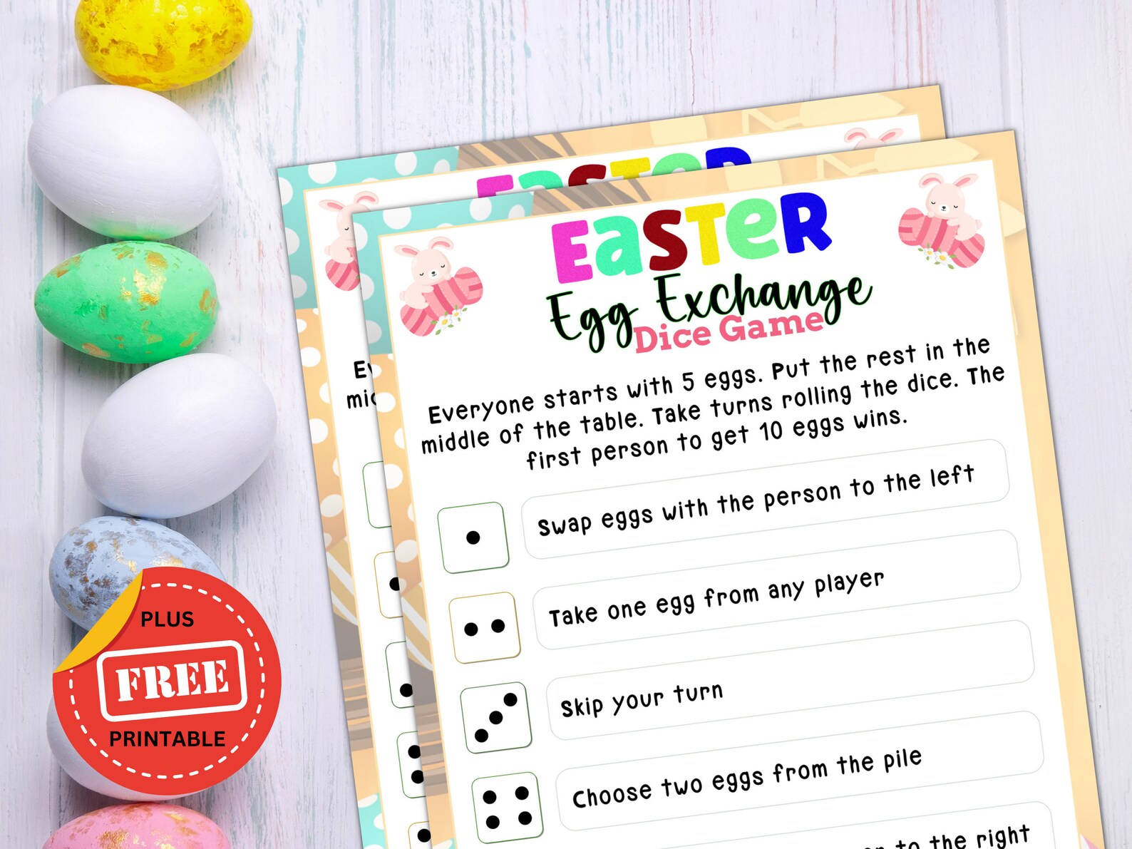 Easter Egg Exchange Dice Game - Easter Printable Games for Kids ...