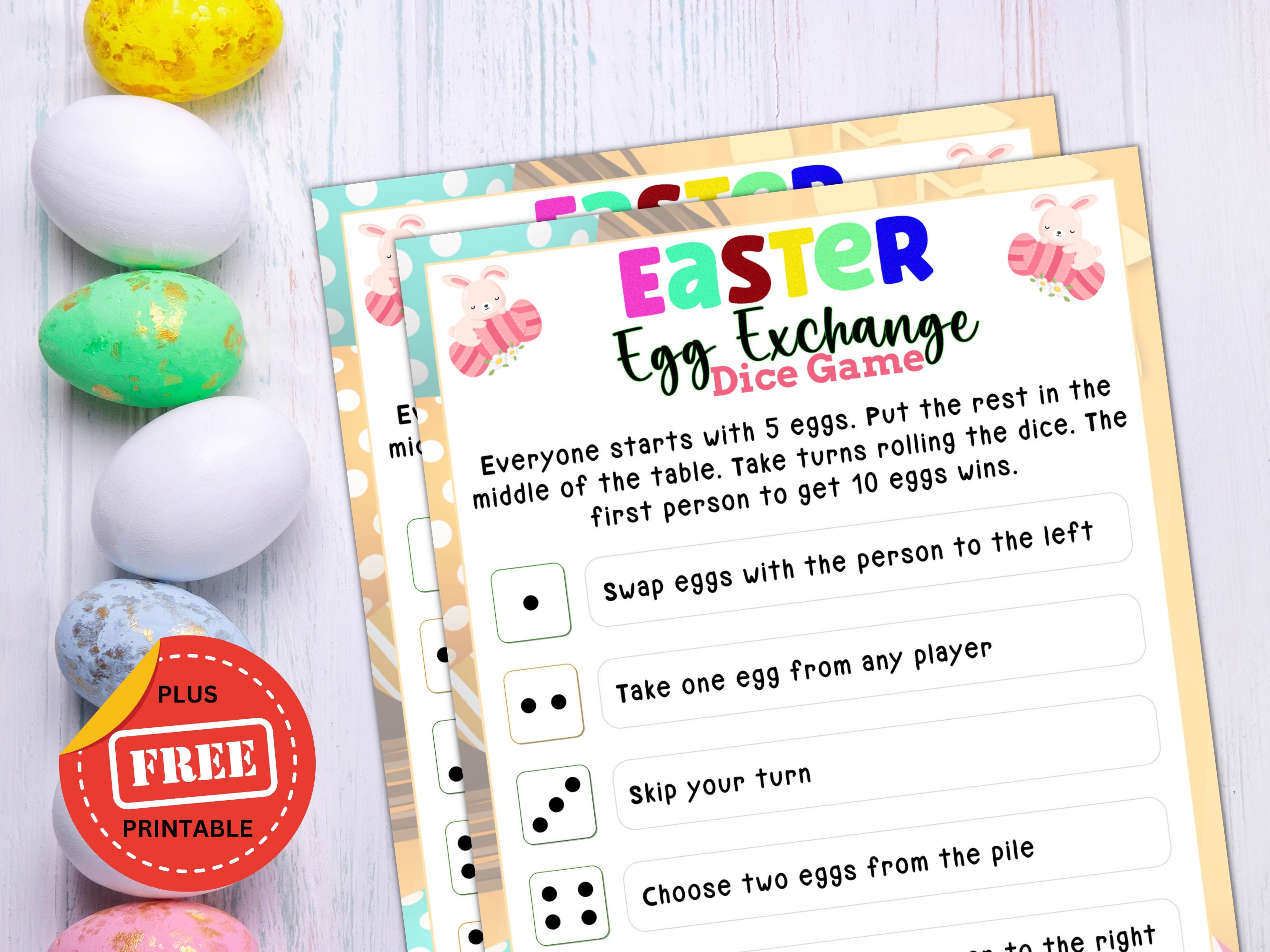 Easter Egg Exchange Dice Game - Easter Printable Games for Kids ...