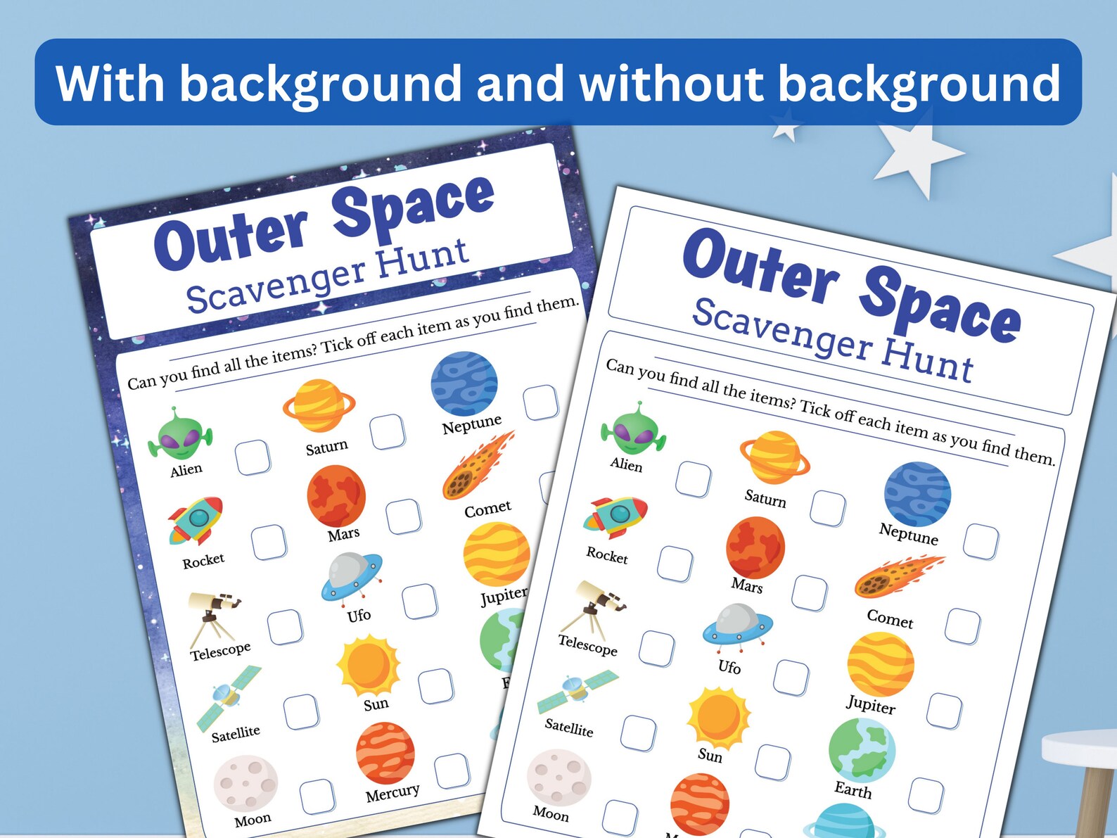 Outer Space Scavenger Hunt - Printable Space Treasure Hunt for Kids ...