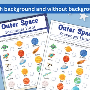 Outer Space Scavenger Hunt - Printable Space Treasure Hunt for Kids ...