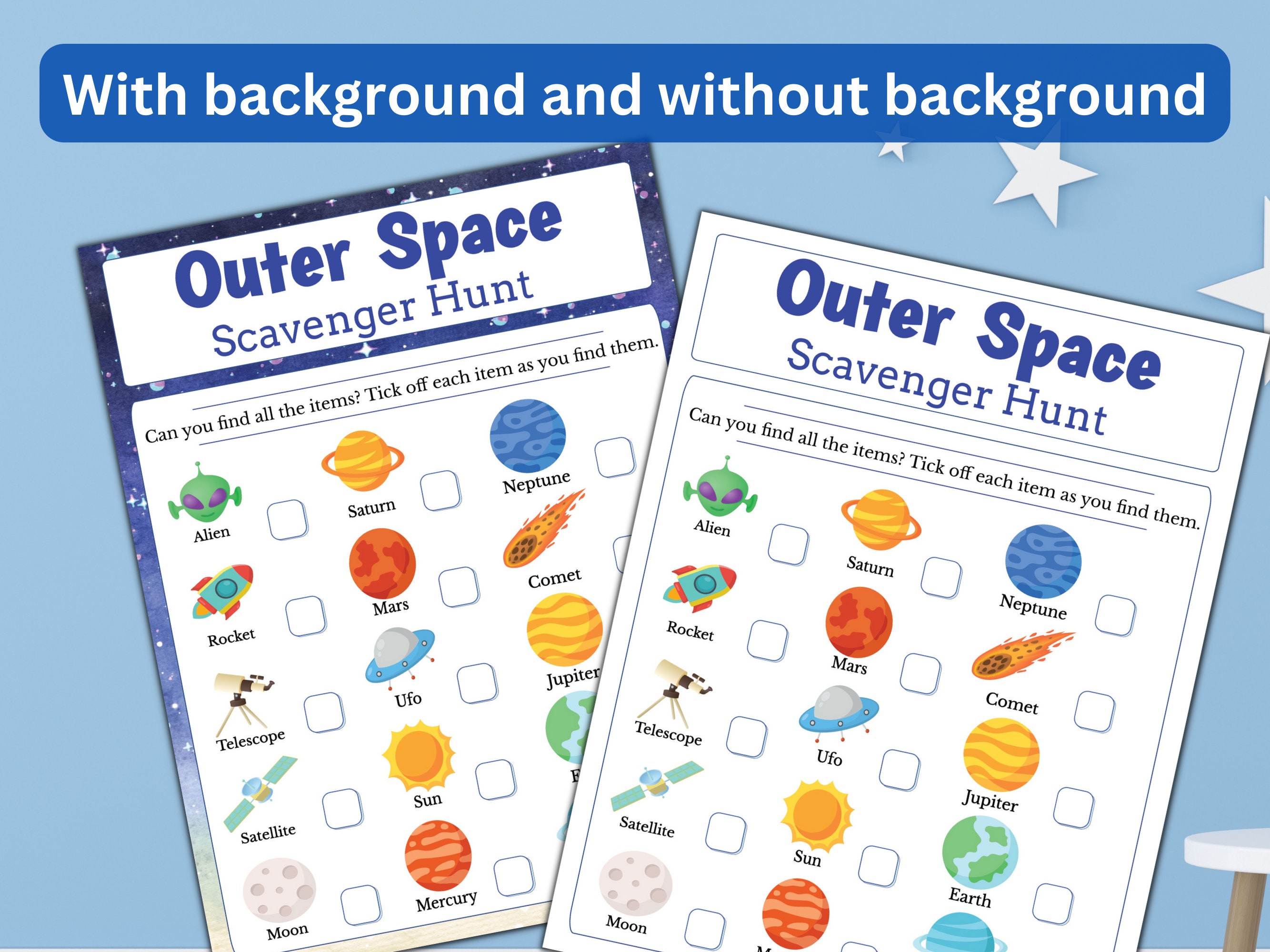 Outer Space Scavenger Hunt - Printable Space Treasure Hunt for Kids ...