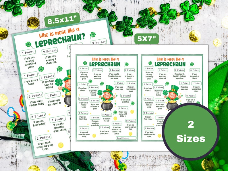Who is Most Like a Leprechaun Game for Kids and Adults - St. Patrick's ...