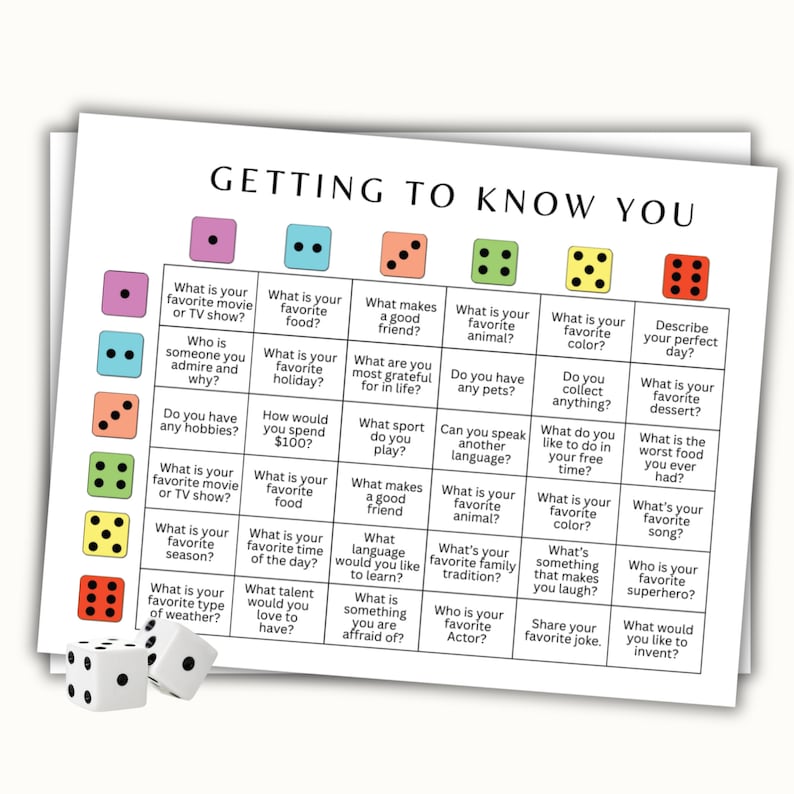 Roll and Tell Dicebreaker Game - Get to Know You Dice - Back to School ...