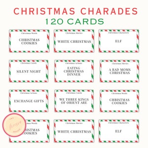 Christmas Charades - 120 Printable Christmas Charades Cards - Christmas ...