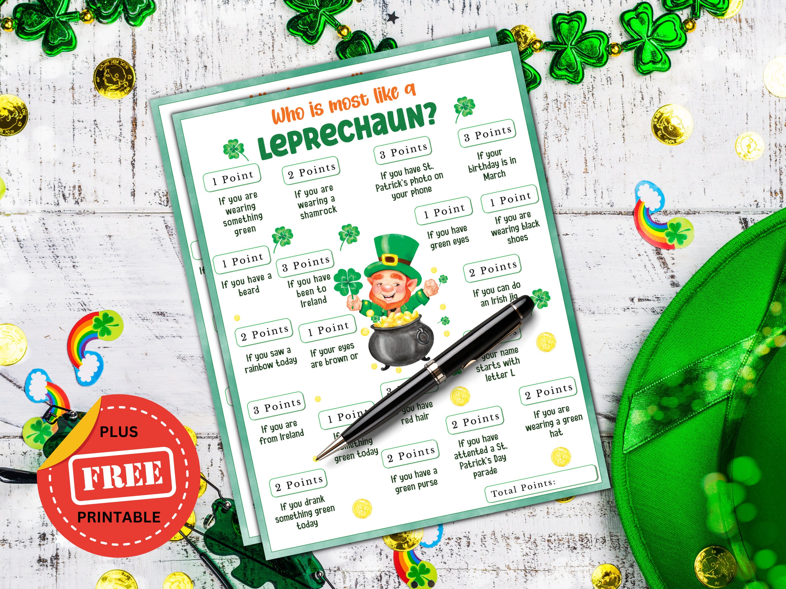 Who is Most Like a Leprechaun Game for Kids and Adults - St. Patrick's ...