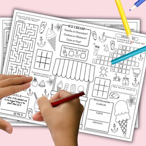 Summer Coloring and Activity Placemat - Printable Summer Activity Pages ...