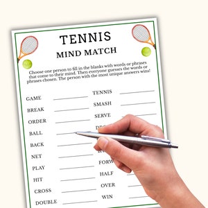 15 Tennis Party Games - Printable Tennis Party Game for Tennis ...
