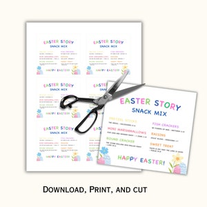 Editable Easter Story Snack Mix - Printable Easter Treat Gift Tag ...