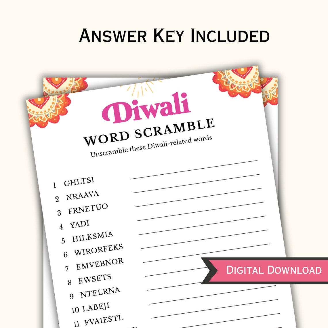 15 Diwali Games Bundle - Printable Diwali Games for Kids, Teens ...