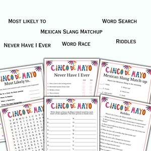 24 Cinco De Mayo Game Bundle for Kids & Adults - Mexican Game Night ...