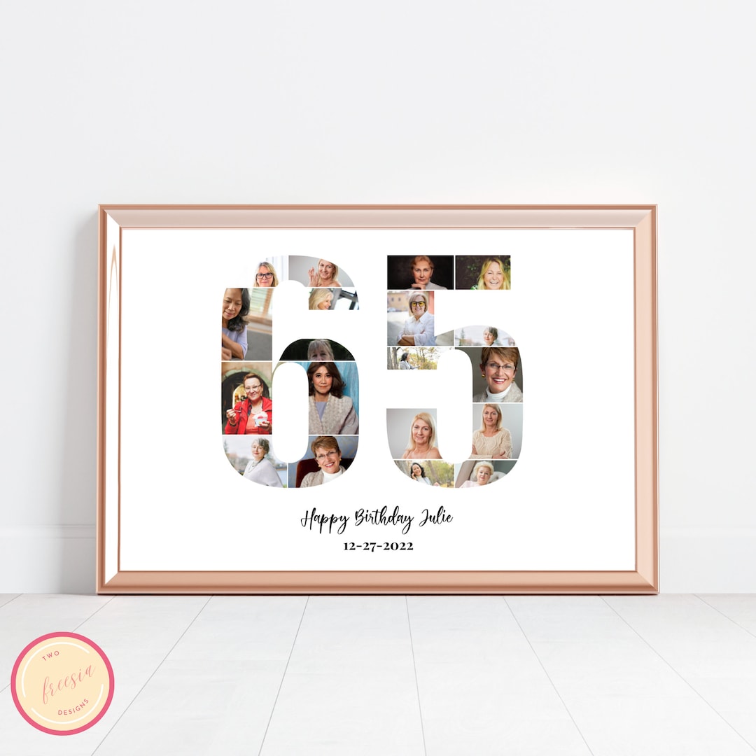 Editable Custom Sixty Fifth Birthday Gift - Photo Collage - 65th ...