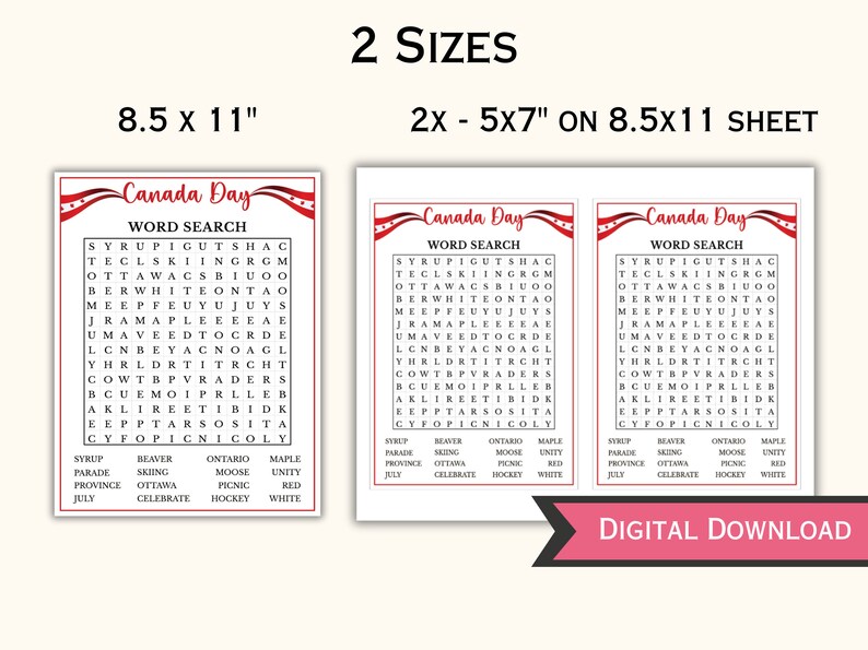 Canada Day Game Bundle - 8 Printable Canada Day Games Bundle for Kids ...