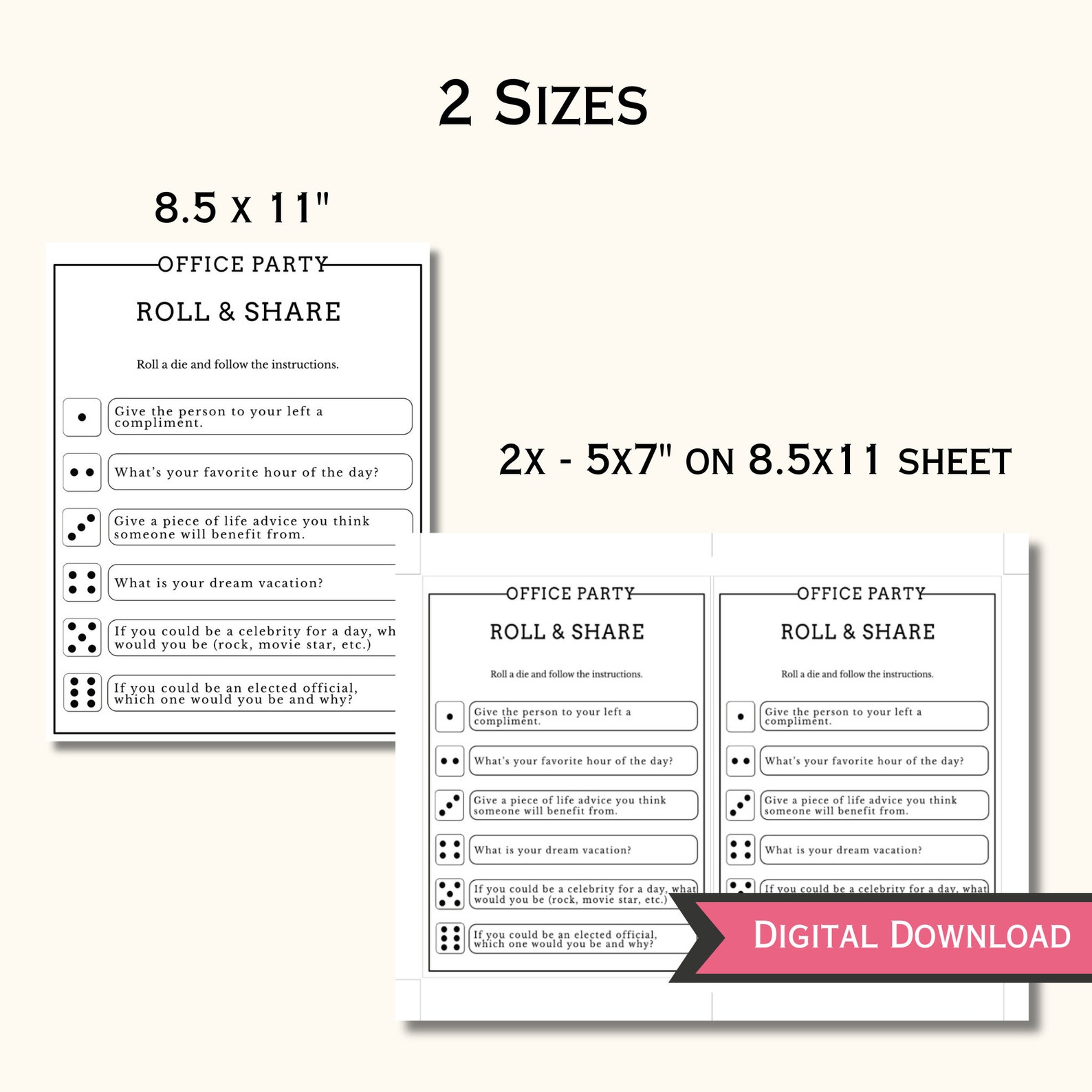 Office Party Roll & Share Dice Game - Work Party Game for Team Building ...