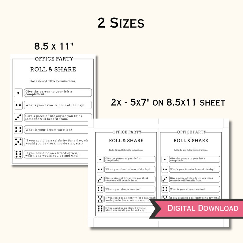 Office Party Roll & Share Dice Game - Work Party Game for Team Building ...