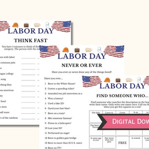 Labor Day Game Bundle - Printable Labor Day Party Games & Activity ...