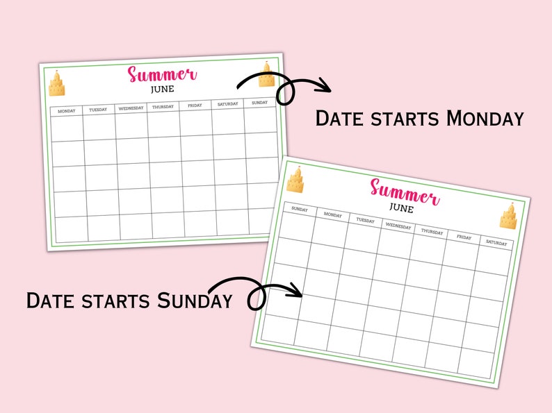 Editable / Fillable Summer Bucket List and 2024 Summer Calendar ...