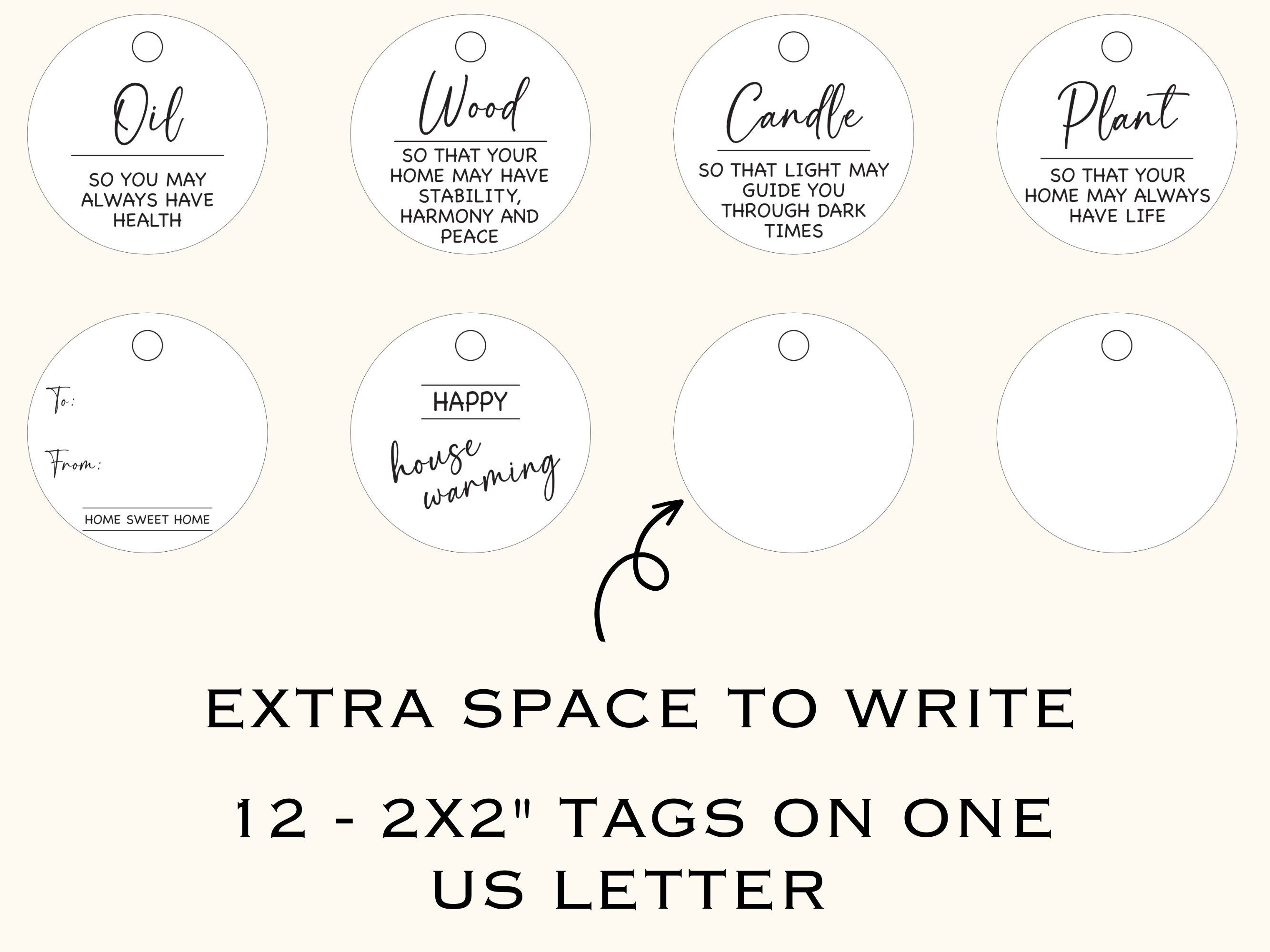Printable New Home Tags and Cards - Traditional Housewarming Gift ...