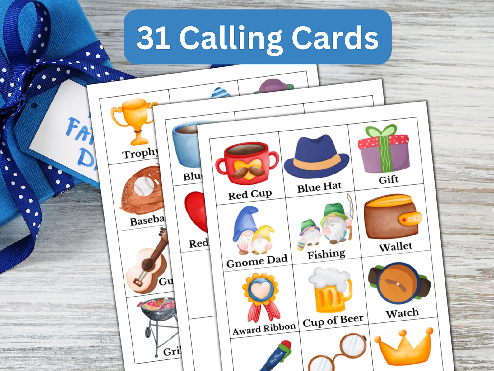 Father's Day Bingo Cards - Printable Party Game for Father's Day Party ...