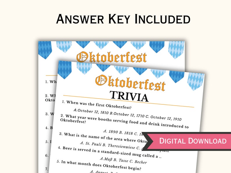 8 Oktoberfest Game Bundle - Printable Adult Oktoberfest Party Games ...
