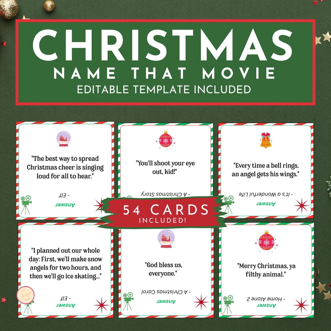 Christmas Name That Movie Game, Printable Christmas Movie Game ...