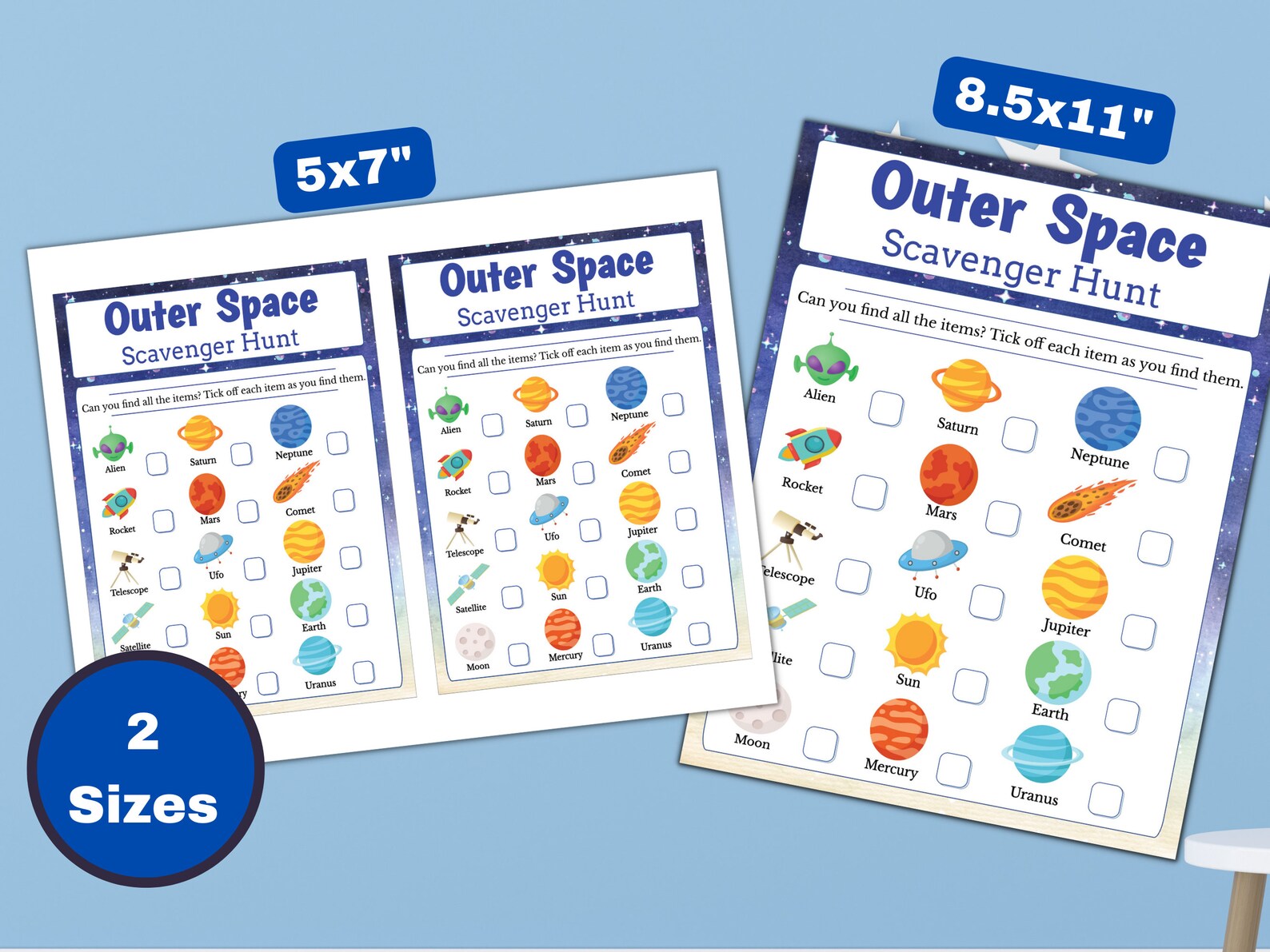 Outer Space Scavenger Hunt - Printable Space Treasure Hunt for Kids ...