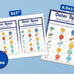 Outer Space Scavenger Hunt - Printable Space Treasure Hunt for Kids ...