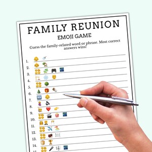 Family Reunion Emoji Game - Printable Family Reunion Emoji Pictionary ...