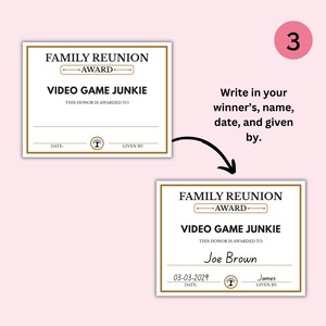 100 Editable Family Reunion Award Certificates - Funny Family Reunion ...