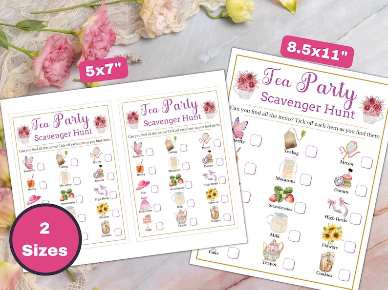 Tea Party Scavenger Hunt - Printable Tea Party Treasure Hunt for Kids ...