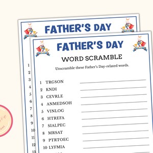 Father's Day Word Scramble Game - Printable Father's Day Games ...