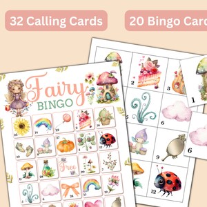 Fairy Bingo Game - Printable 20 Fairy Bingo Cards for Kids Fairy Themed ...