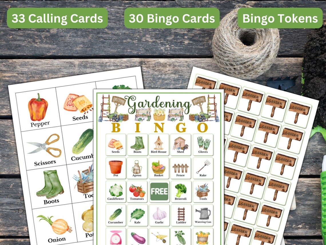 30 Unique Gardening Bingo Printable Garden Bingo Party - Etsy
