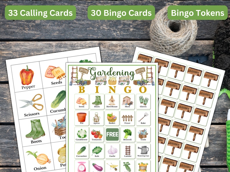 30 Unique Gardening Bingo Printable Garden Bingo Party - Etsy