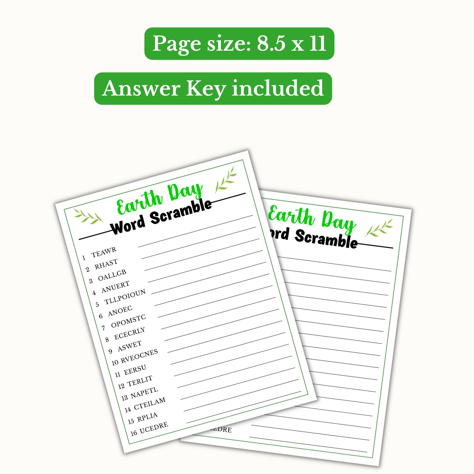 Printable Earth Day Game Bundle for Kids and Adults - Game for ...