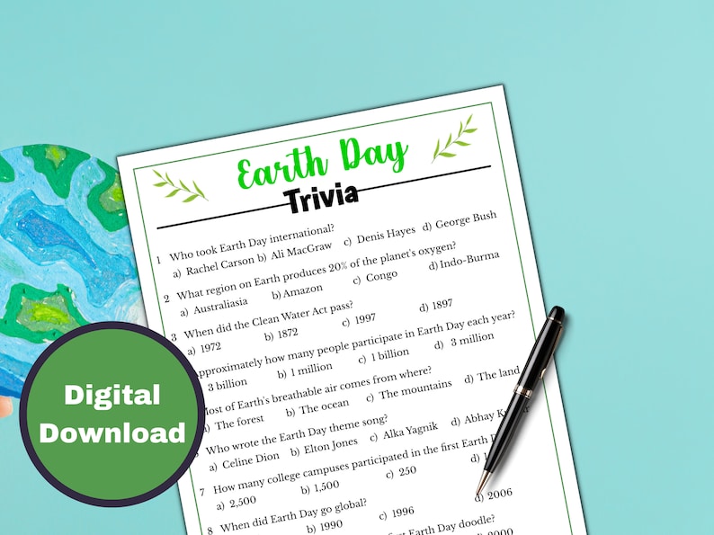 Earth Day Trivia Game for Kids and Adults - Printable Earth Day ...