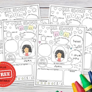 All About Mom/mum - Fill in the Blank Activity Page - Printable DIY ...