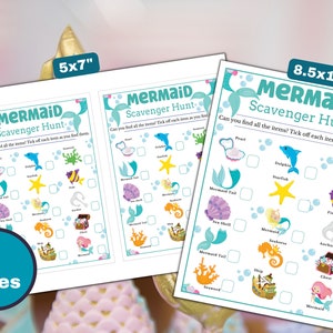 Mermaid Treasure Hunt - Printable Birthday Party Games for Kids - Under ...