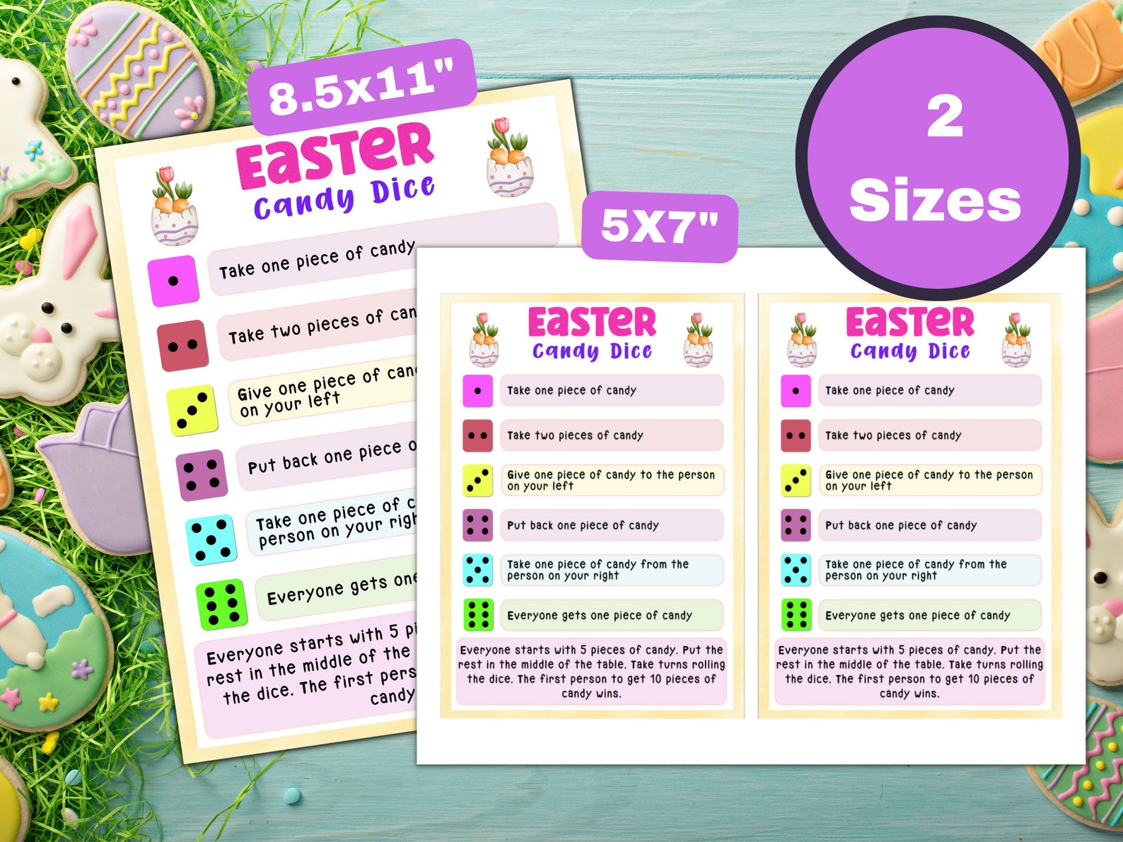 Easter Candy Dice Game Printable Easter Party Games Easter Activity for ...