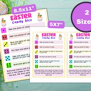 Easter Candy Dice Game - Printable Easter Party Games - Easter Activity ...