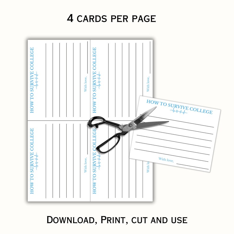 Graduation Advice Cards Printable - College Going Away Advice and ...