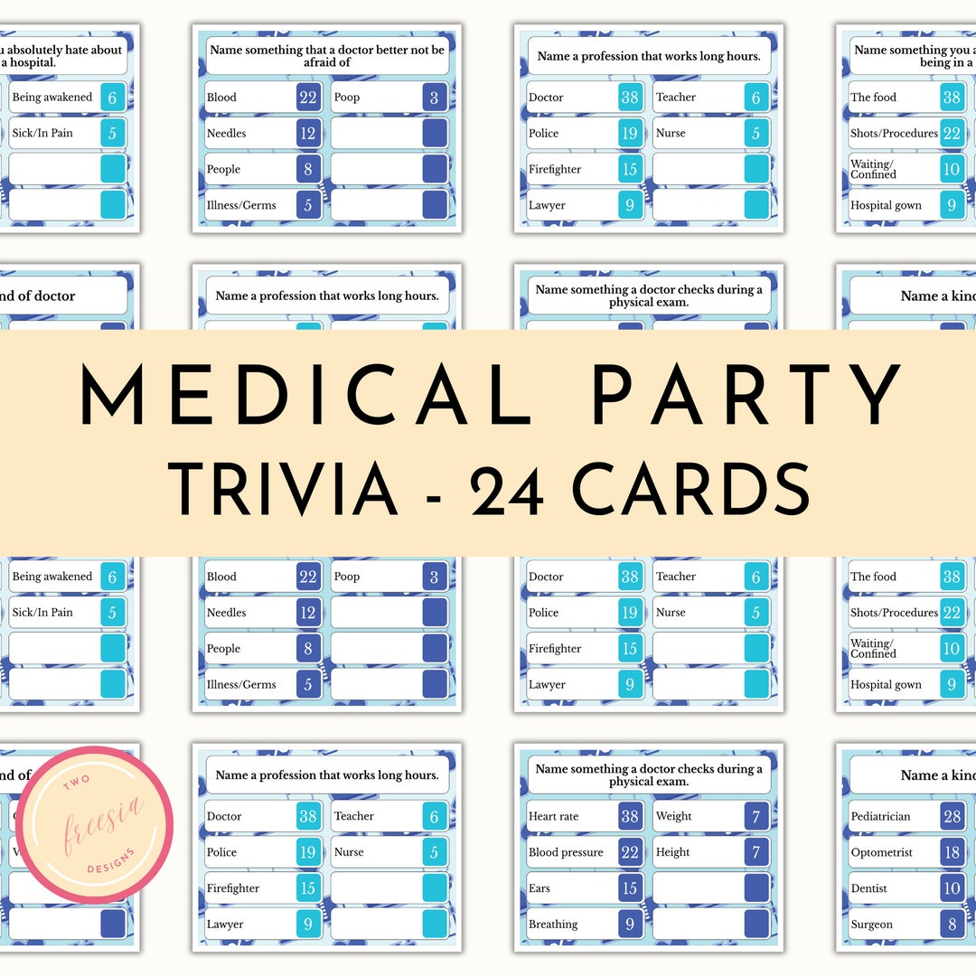 Medical Party Trivia Feud - Printable Party Game for Doctor Graduation ...