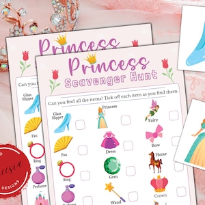Princess Scavenger Hunt - Printable Fairy Tale Treaure Hunt for Kids ...