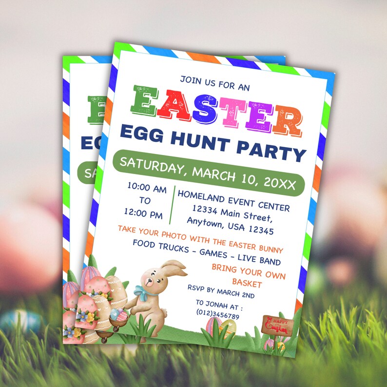 Editable Easter Egg Hunt Flyer Easter Fundraiser Flyer Printable Easter ...